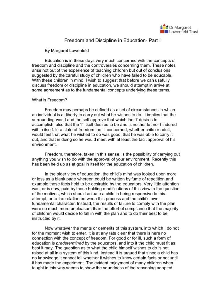 The Dr Margaret Lowenfeld Trust - Child psychotherapy