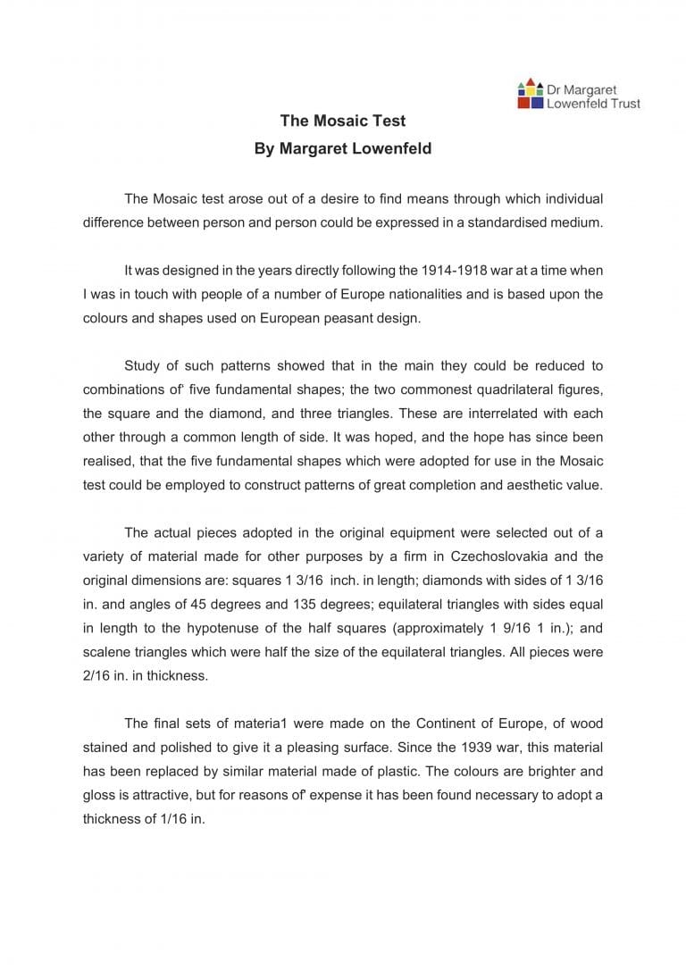The Dr Margaret Lowenfeld Trust - Child psychotherapy